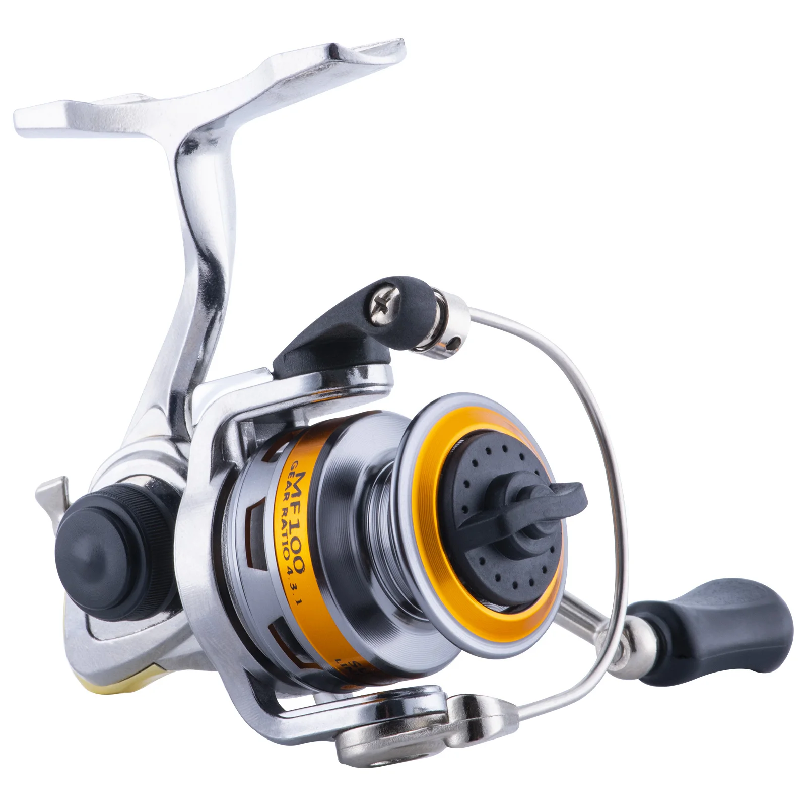 100 Series Collapsible Handle Mini Spinning Fishing Reel Metal Body ...
