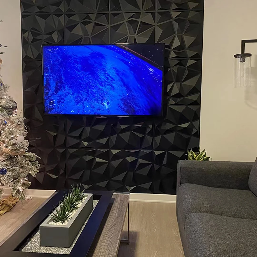 Waterproof Outdoor 3D Plastic Ceiling Wall Tiles PVC Gold Panel 50x50