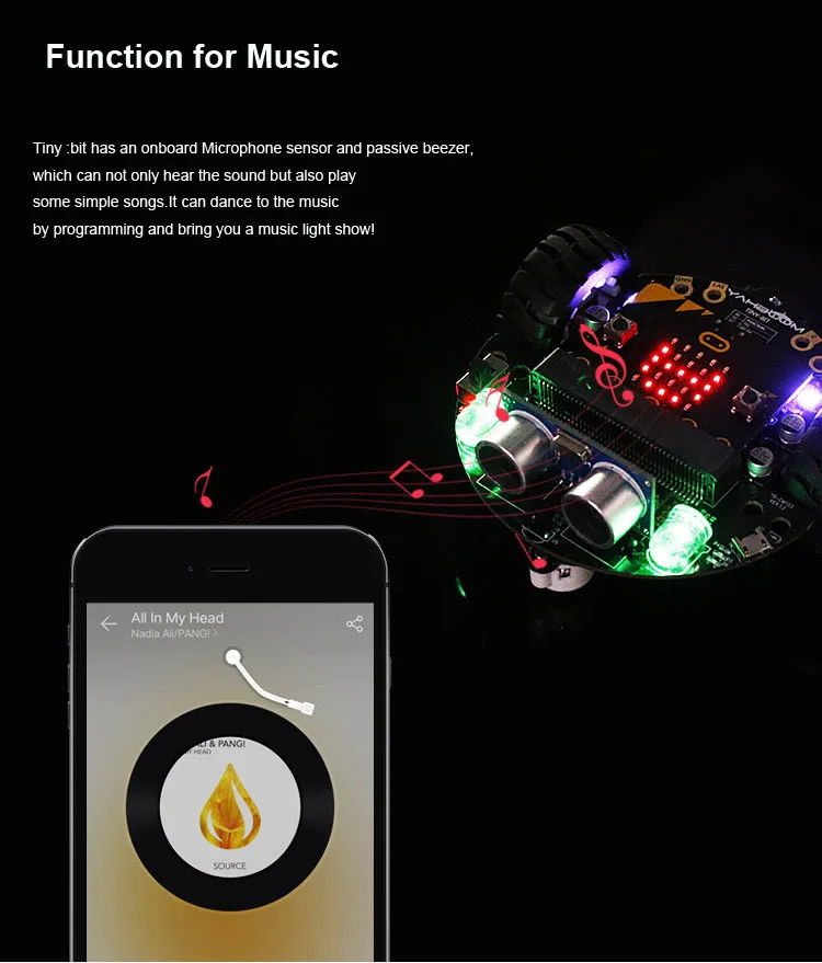 Tiny:bit Smart Robot Car - Micro:bit Graphical Programming