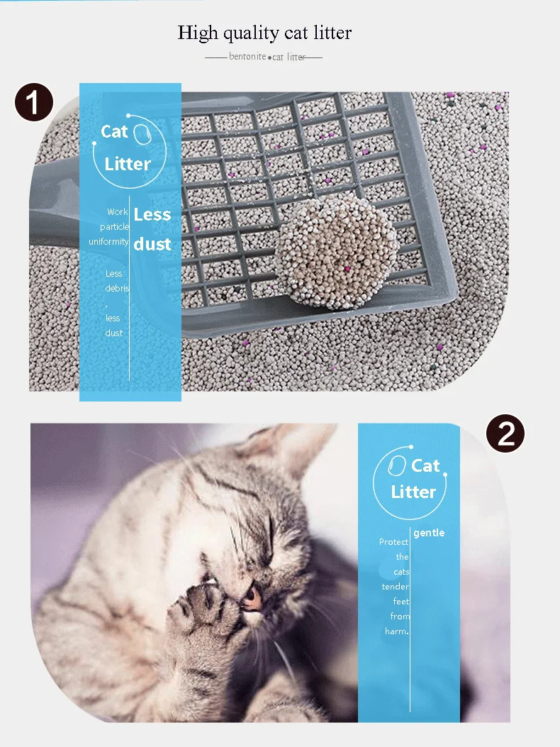 GLCL02 Premium Bentonite Cat Litter - Eco Friendly & Clumping