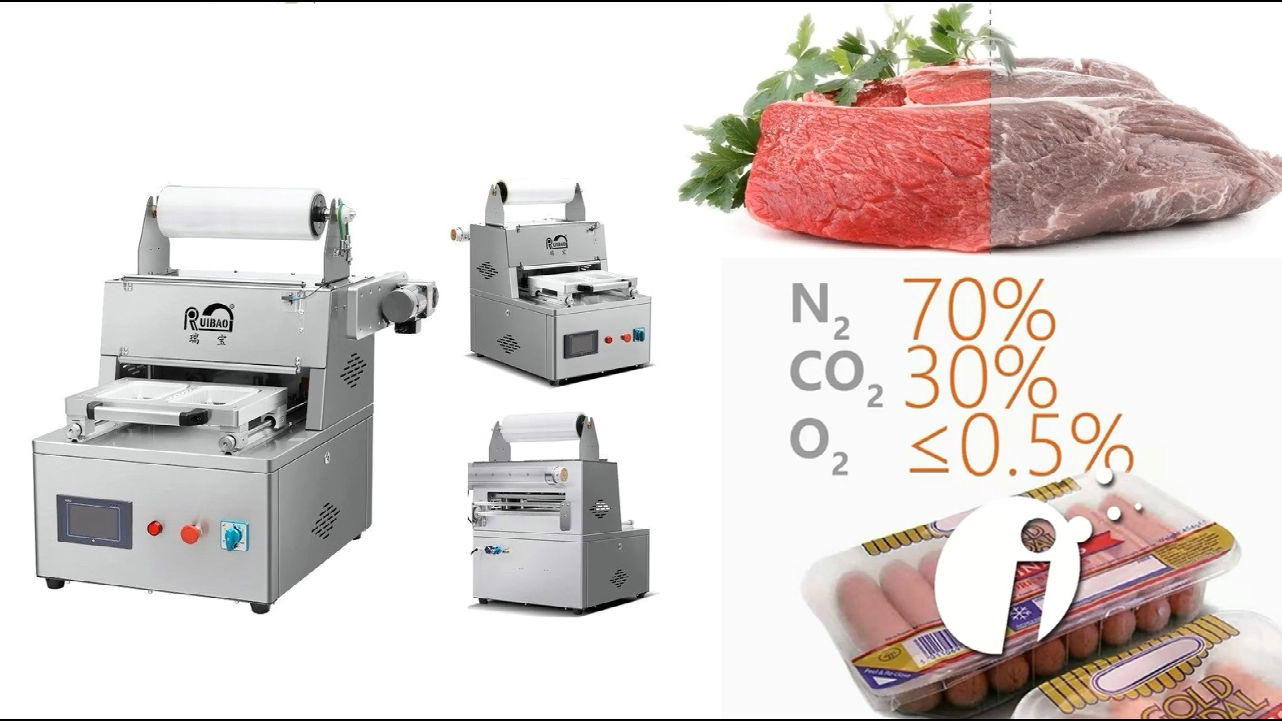 Tabletop Map Tray Sealing Machine Fast Food Nitrogen Flush Packaging ...