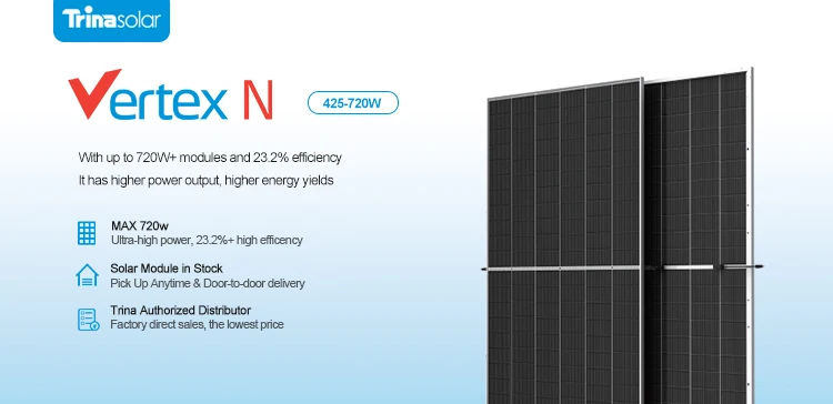 Trina Vertex N Type Bificial Topcon Dual Glass 695-720W 695W 700W 705W ...