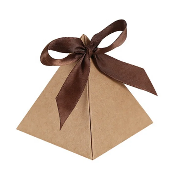 Wholesale Ribbon Pyramid Boxes Baby Shower Wedding Triangle Chocolate ...