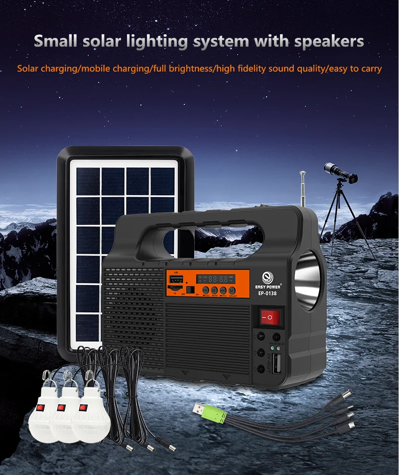 Portable Small Home Solar System - Outdoor Lighting Power