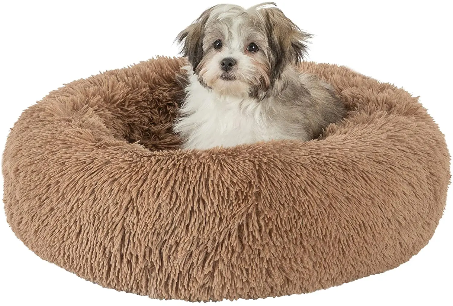Fluffy Faux Fur Dog Bed With Anti S Cuddler Dog Bed Calming Orthopedic ...