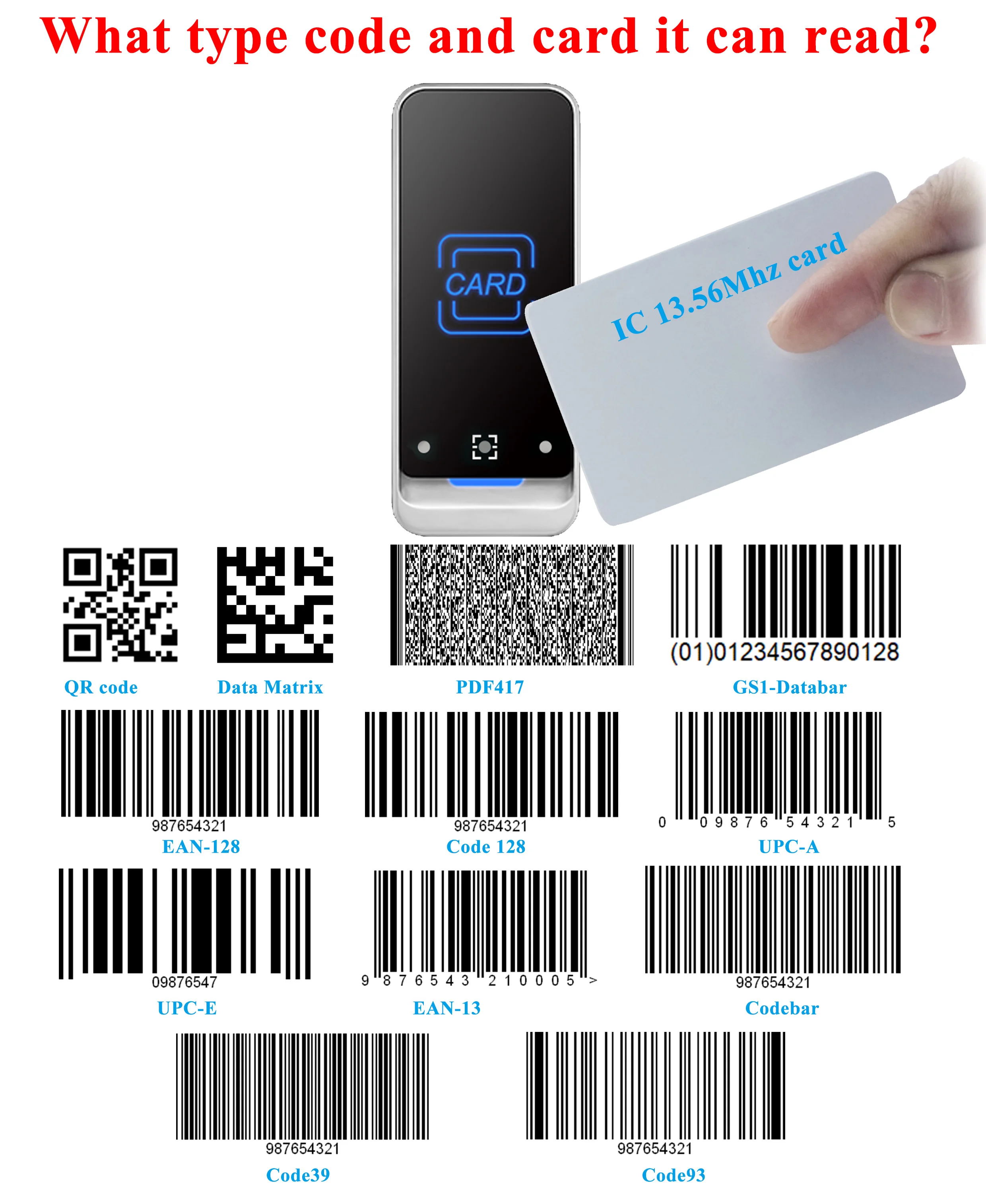 Smart QR Code & RFID Metal Frame Scanner for Access Control