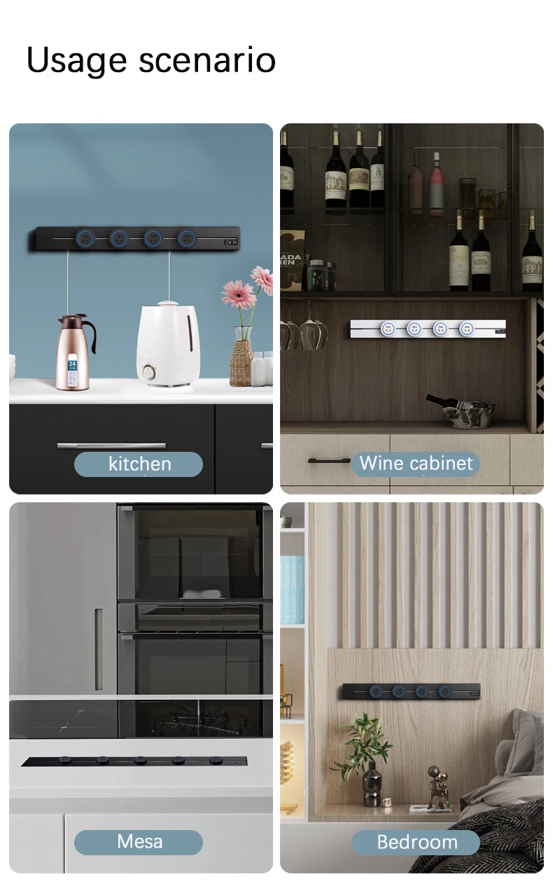 Aluminum Wall Track Socket - Movable Modular Power Rail