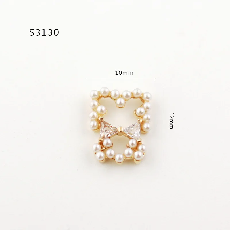 Paso Sico Shiny Gold Silver Colors Zircon Kawaii Bear Luxury Pearls ...