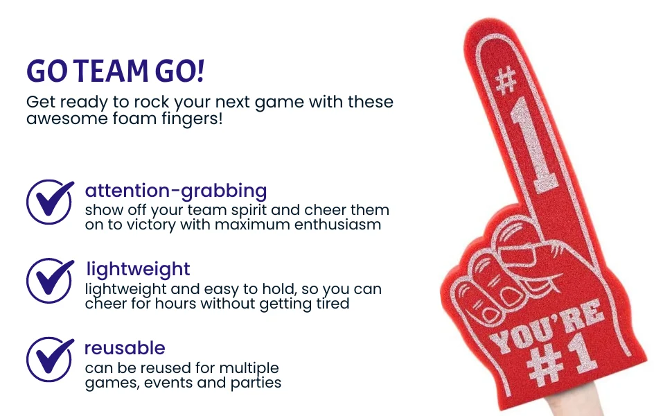 We're Number 1 Finger Team Color Cheerleading Foam Hand Pompom For ...