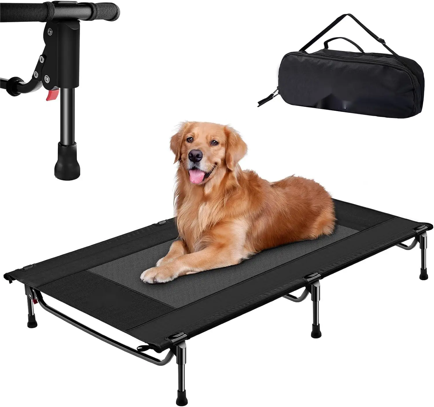 Chew-Resistance Pet Cot Portable Foldable Durable Indoor Outdoor ...