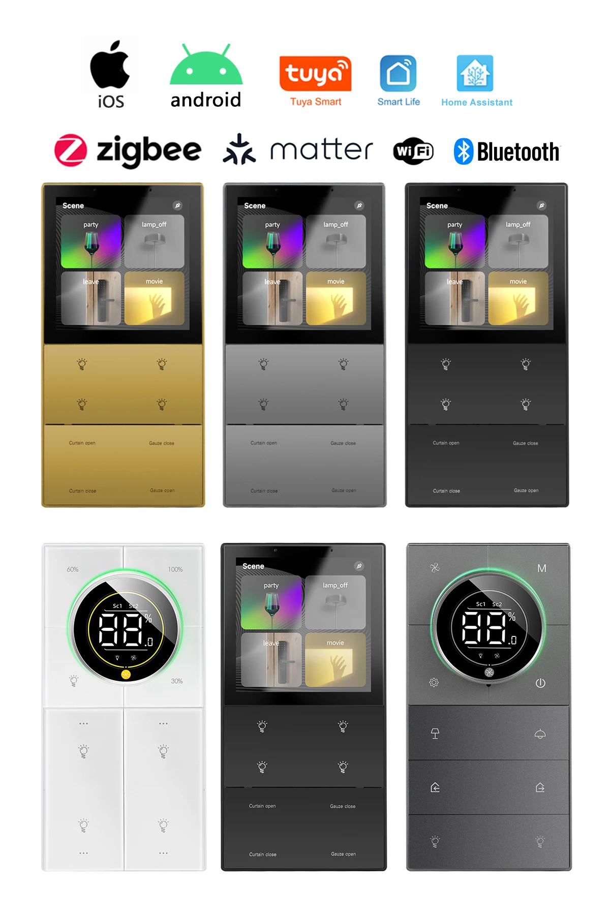 3 Gang 3 Way Zigbee Wifi Smartlife App Remote Control Switch