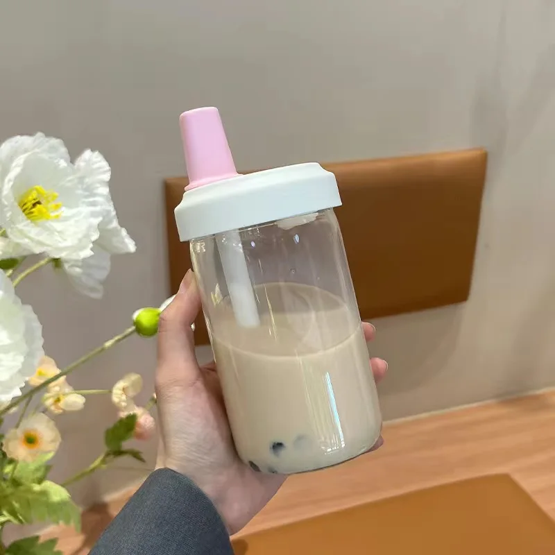 Custom Clear Glass Boba Tea Cup - 500ml Reusable Cup
