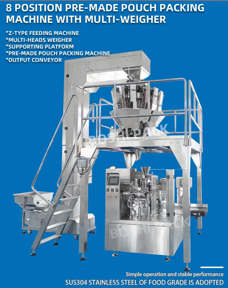 Snack Sugar Salt Rice Stand up Ziplock Bag Packer Machine