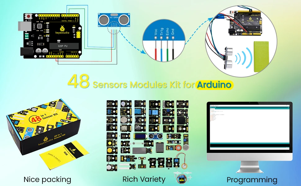 Keyestudio 48 in 1 Sensor Starter Kit for Arduino DIY