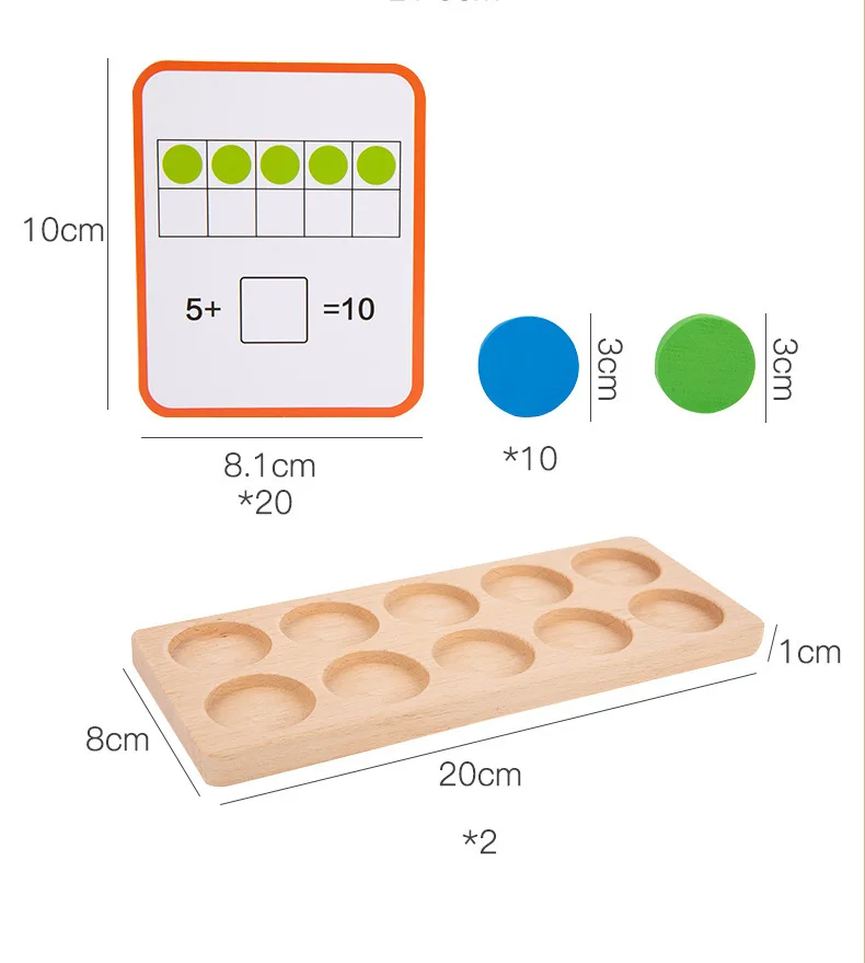 Montessori Mathematics Wooden Toy Ten Grid Array Number Addition And ...