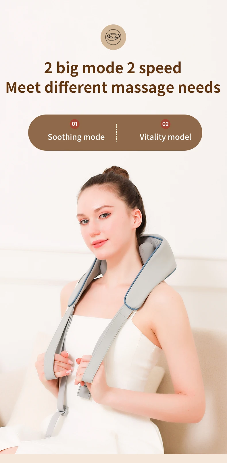 Wireless Electric Neck Massager Shiatsu Neck Shoulder Massager For Car ...