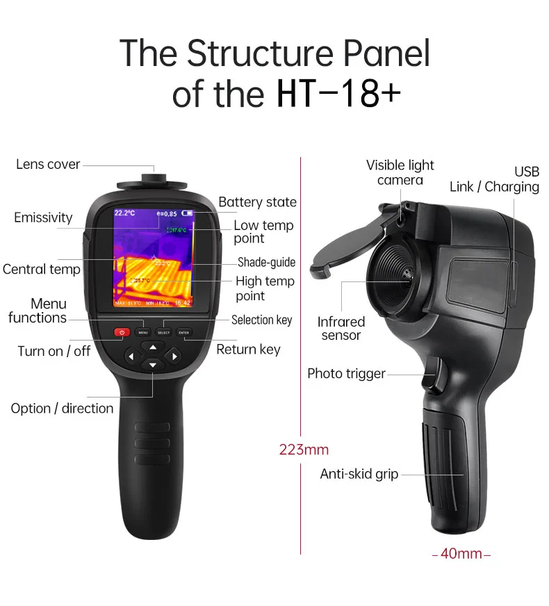 HT-18 Plus Thermal Imaging Camera for Water Pipe Leak and Power ...