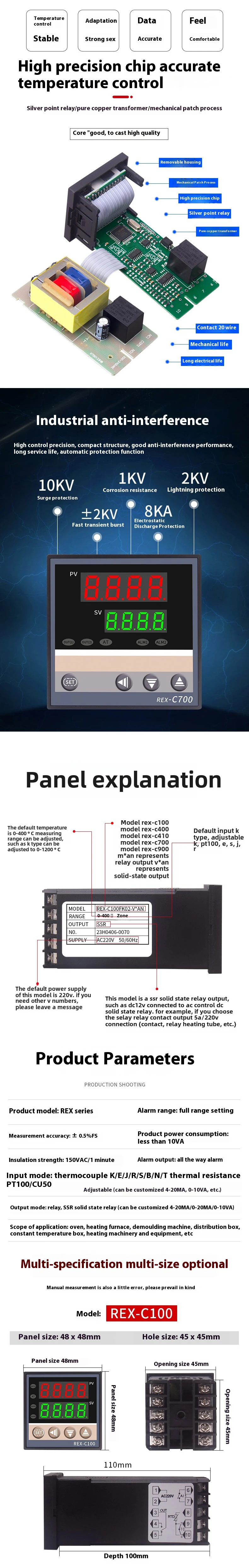 REX-C100 Thermostat - Intelligent Temperature Controller
