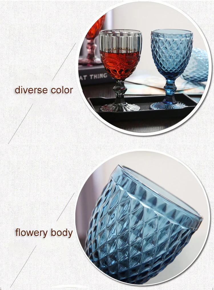 Wholesale 8oz 10oz Glassware - Colored Goblets for Parties