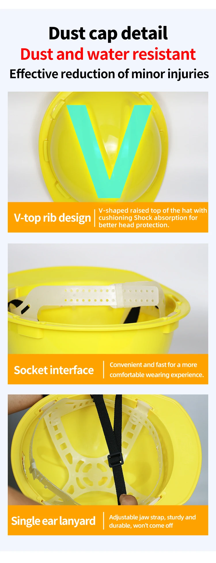 Very Hard Unbreakable Quality Industrial V Shape Safety Helmet - Buy ...