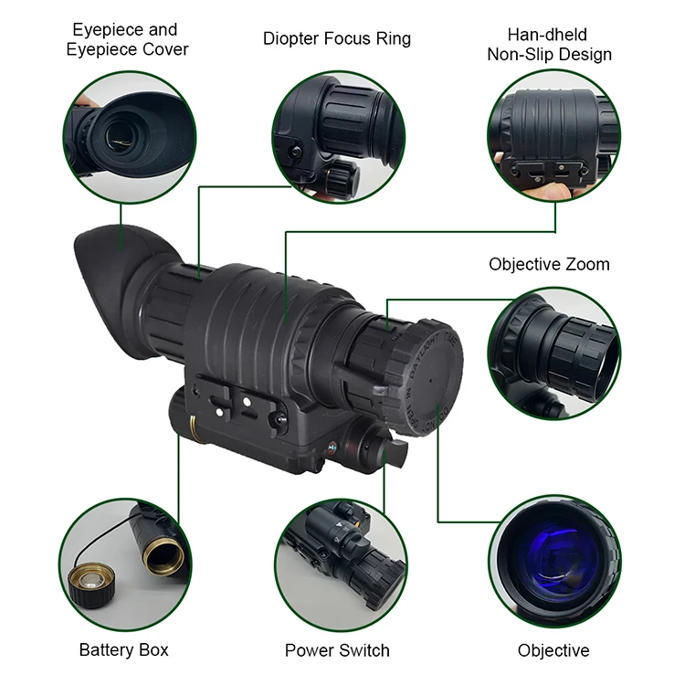 Lindunv PVS 14 Gen2+ Night Vision Monocular - 220g, 1x Magnification