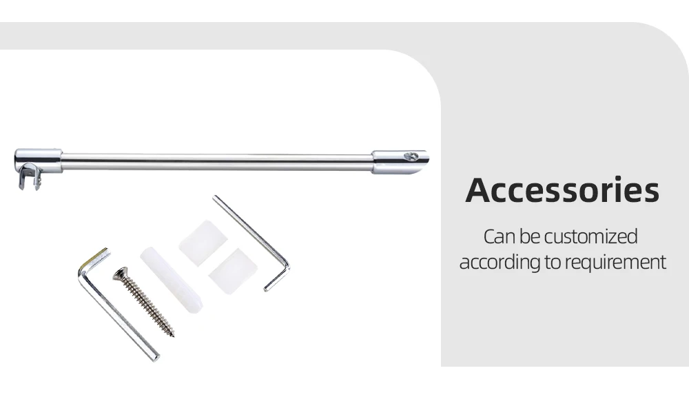 Adjustable Round Tube Shower Glass Door Support Bar Stainless Steel 304 ...