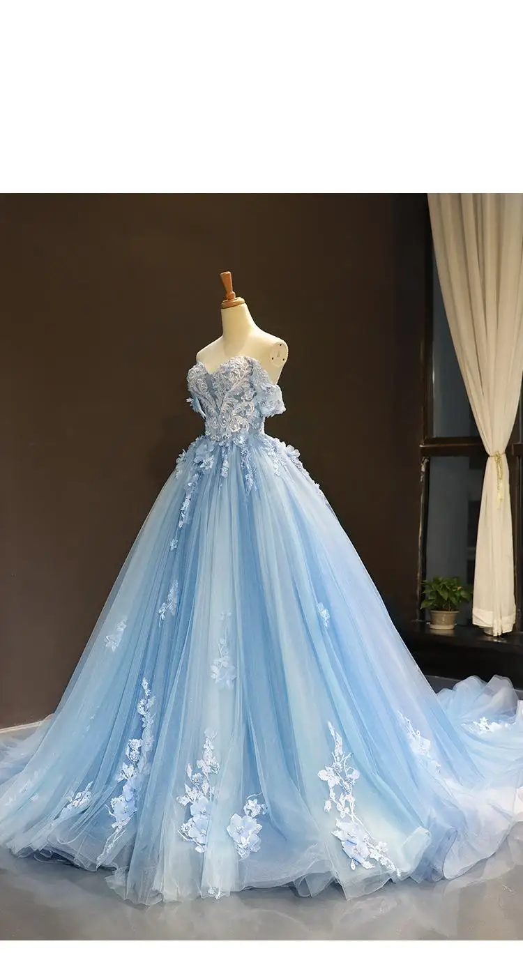 2023 Classic Off The Shoulder Princess Sweet Lace Appliques With Small ...