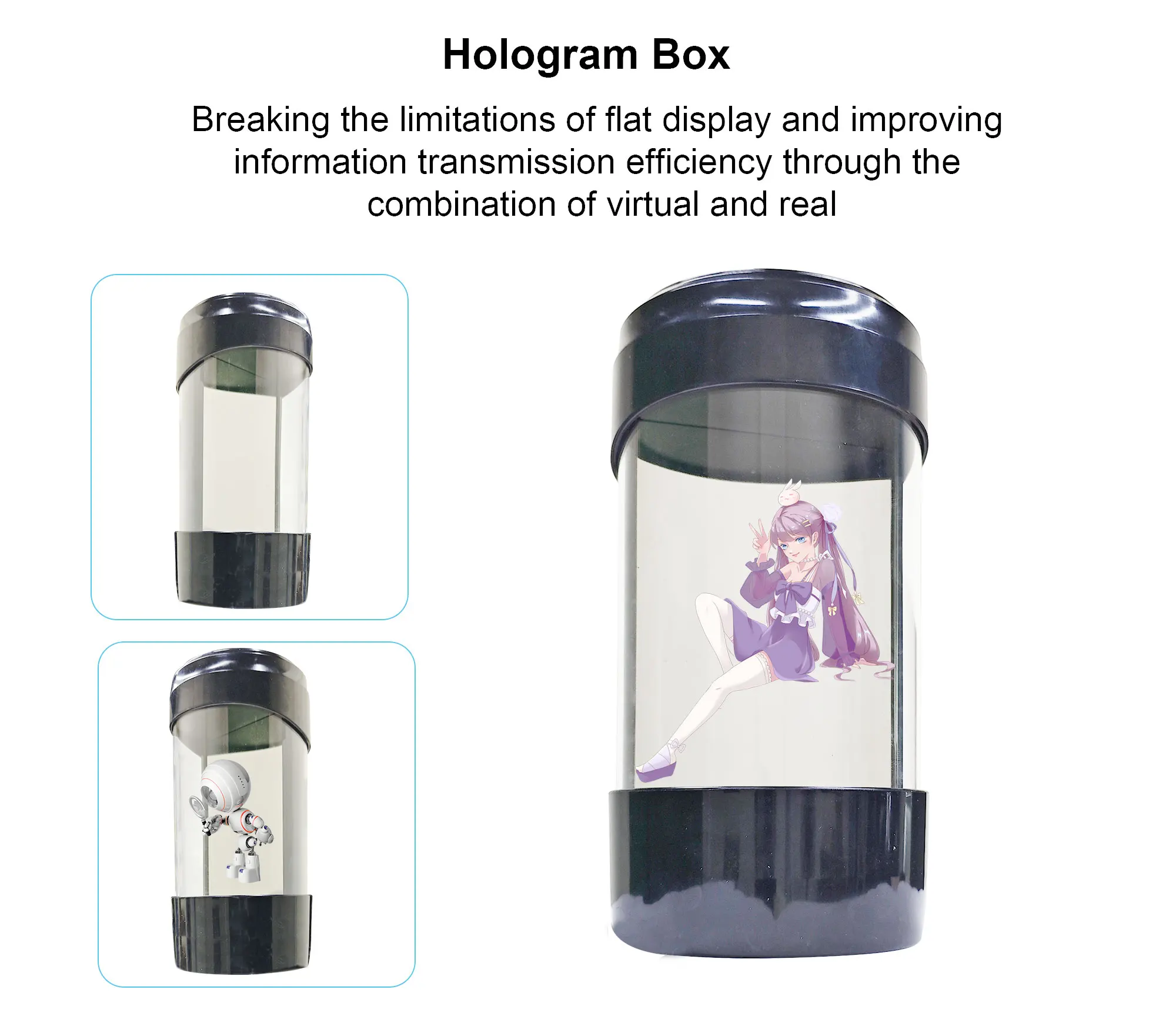 Portable 5 Inch 3D Hologram Cylinder Cabin 3D Video Hologram Display ...