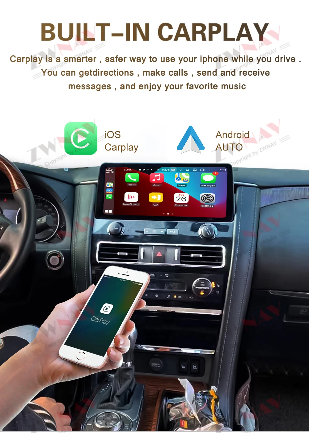 13.3 " Vertical Screen For Nissan Patrol Y62 Armada 2010-2020 Car Multimedia Dvd Player ...