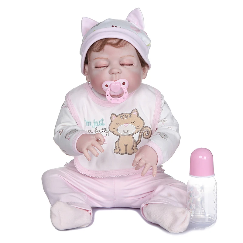 22 Inch Baby Girl Sleeping Reborn Dolls Kit Children Gifts Cuddly ...