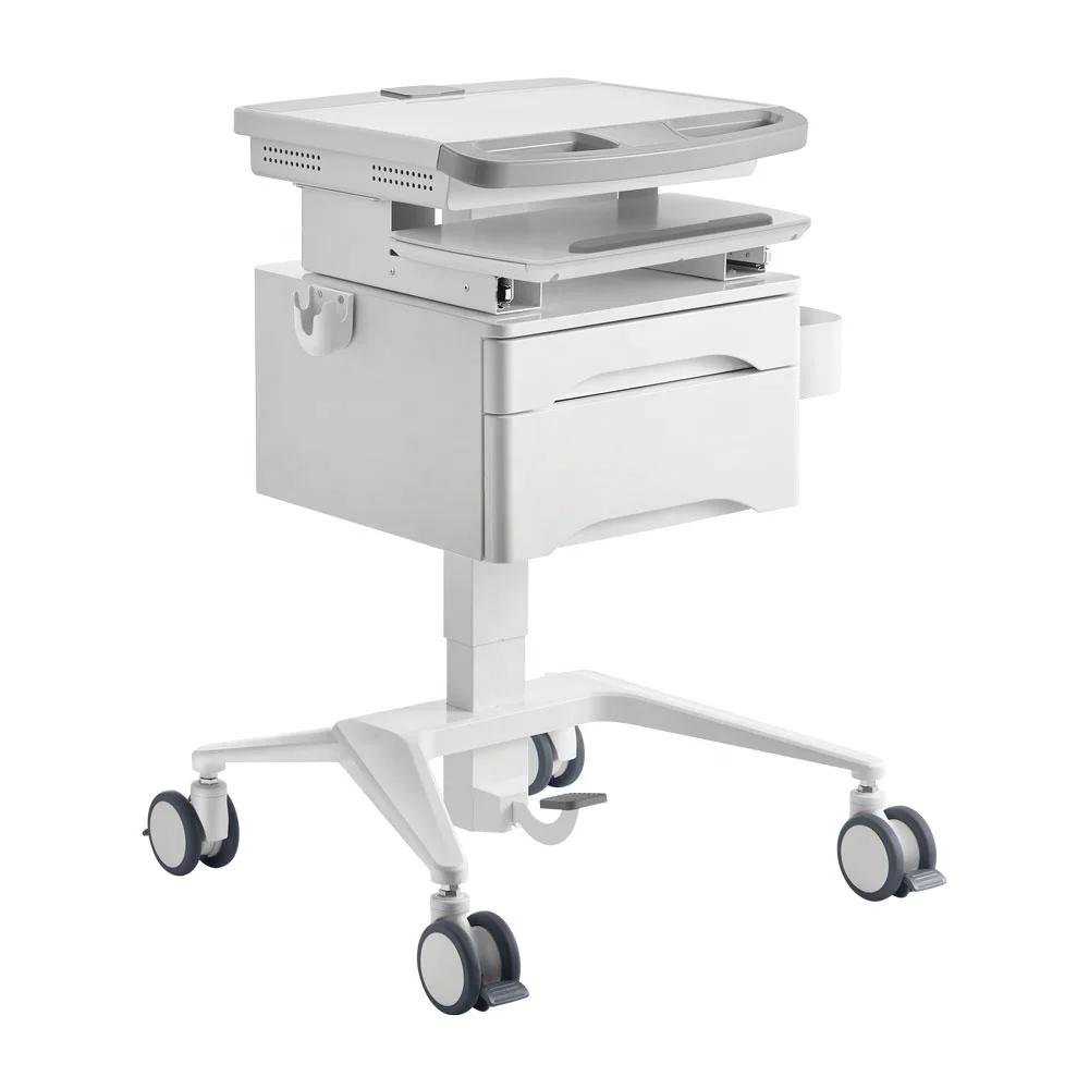 Gas-lift Medical Cart Mobile Code Height Adjustable Hospital Rolling ...