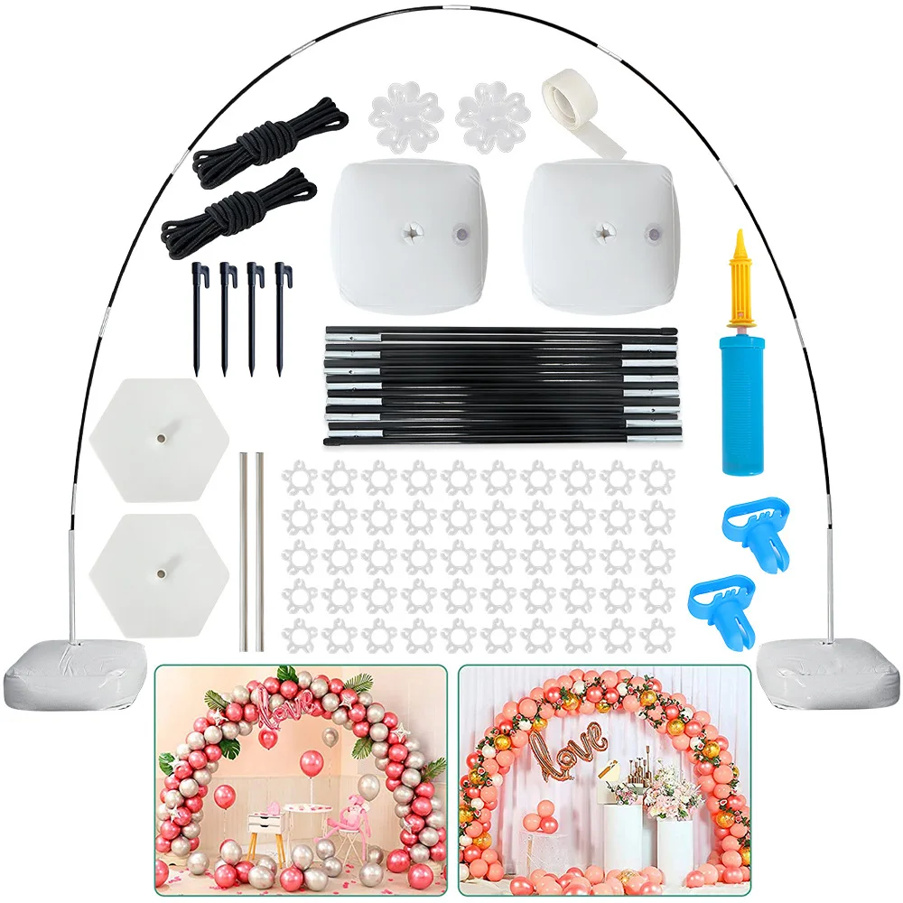 Balloon Garland Arch Frame Circle Arch Stands Kit with 2 Bases Wedding ...