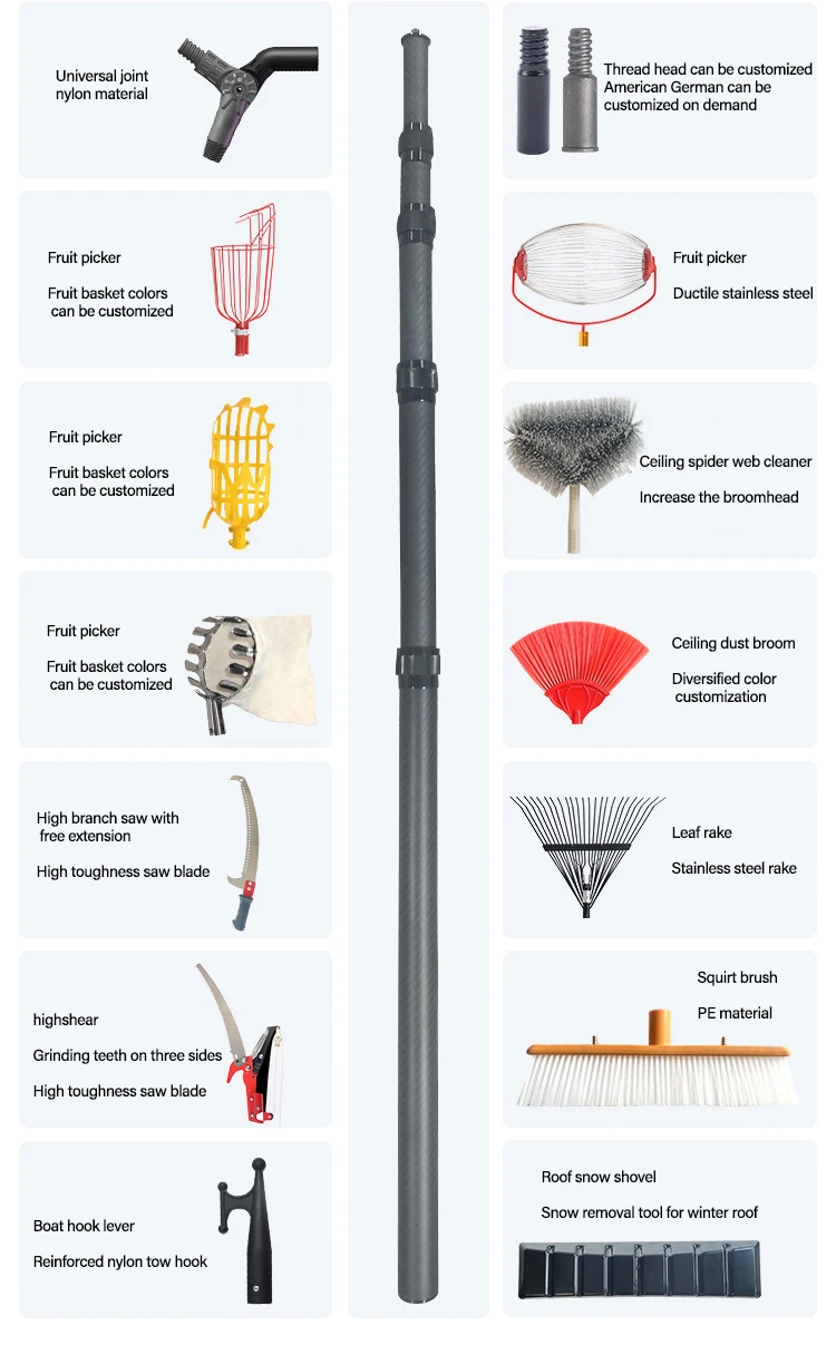 Sw Custom Telescopic 20ft 60ft 9m 10m Different Length Carbon Fiber ...