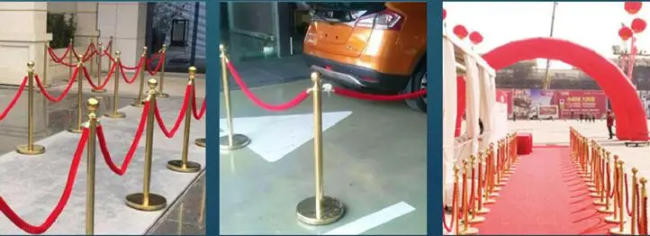 Black Gold Bollard Queue Management - Stainless Steel