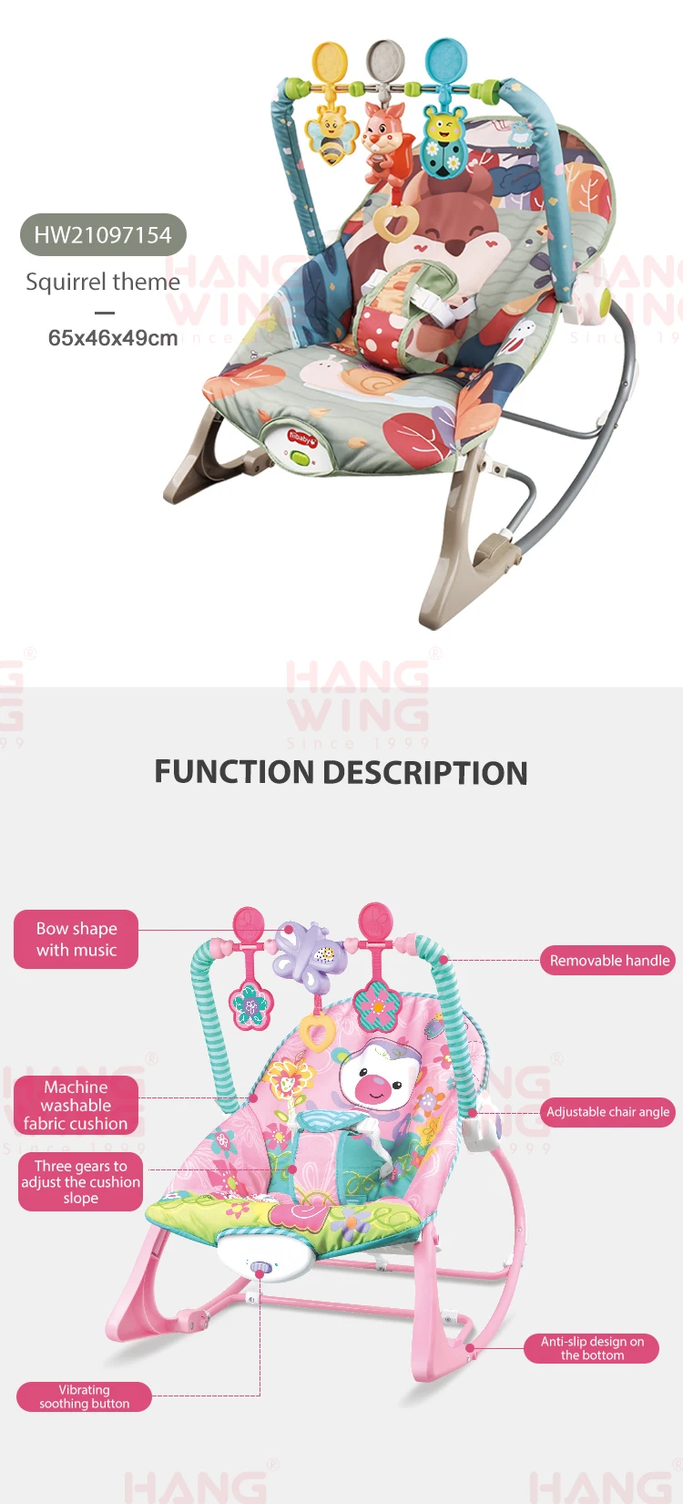 Hw Multi Function Themes Baby Toddler Rocking Chair With Music Hanging ...