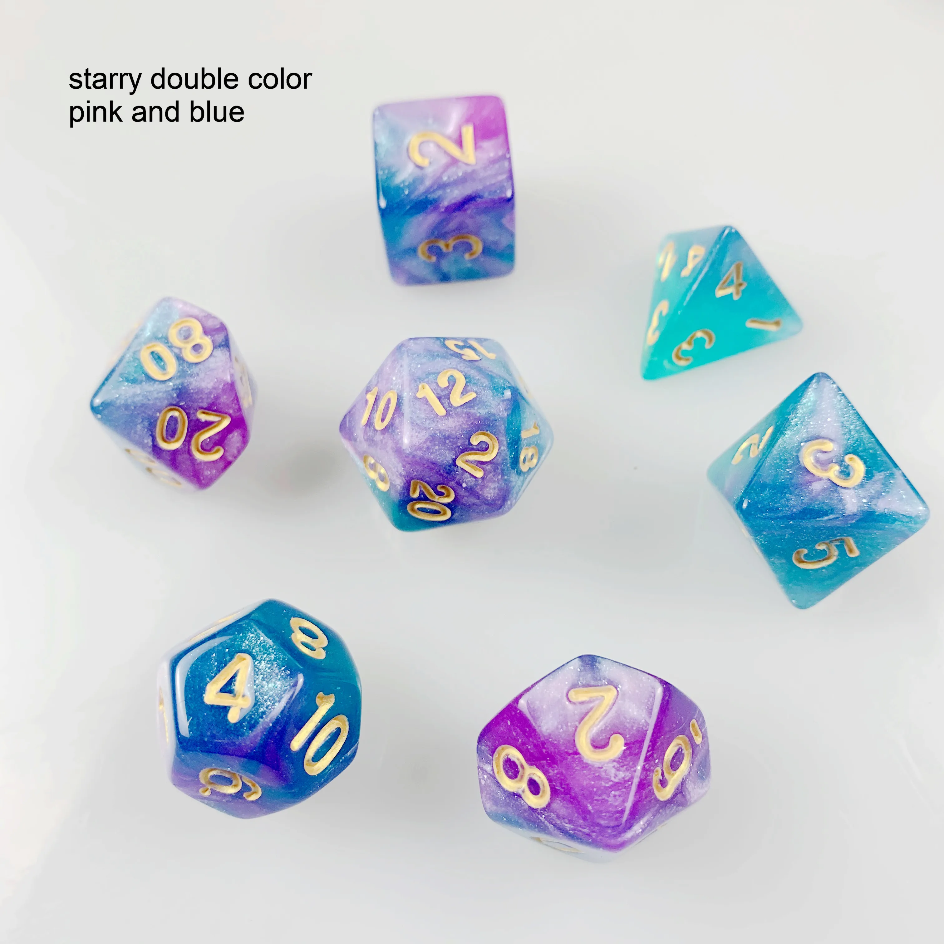 Custom Polyhedral Dice Sets for DND RPG - Double Colors