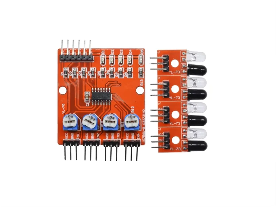 Four Way 4 Channel Infrared Detector Tracking Line Obstacle Avoidance ...