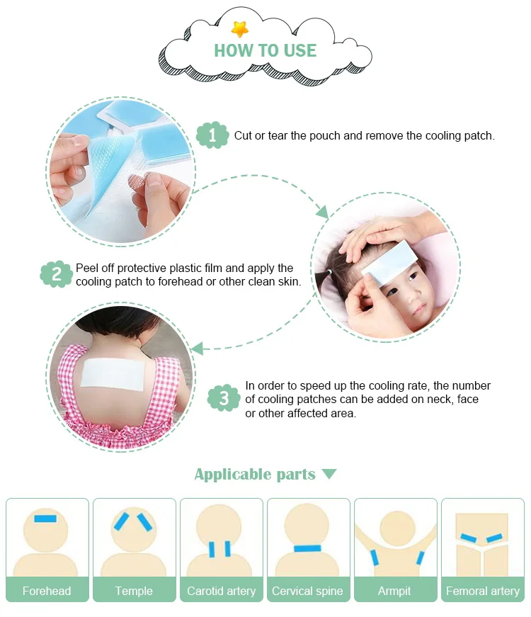Disposable Hydro Gel Pads for Baby Children's Care Cooling Cool Patches ...
