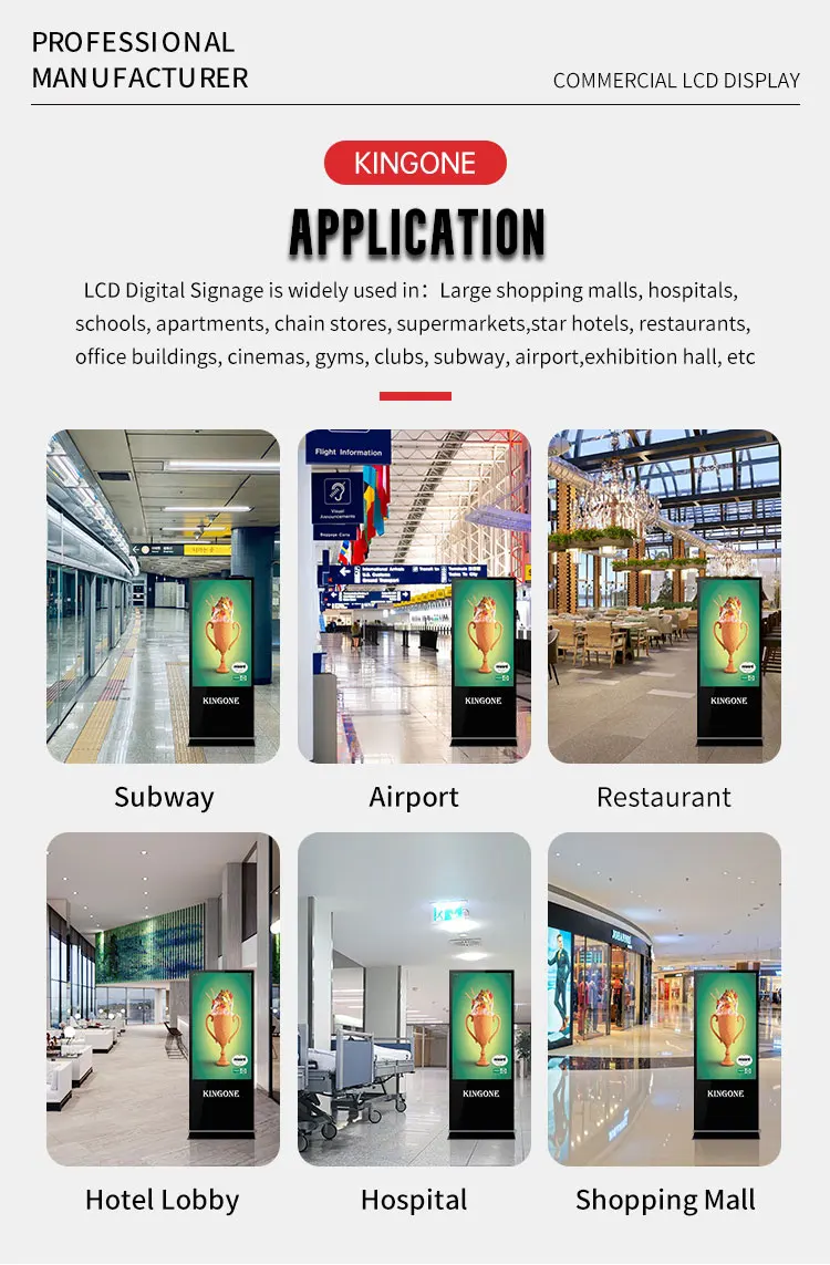 KINGOEN Custom Indoor Floor Stand Interactive Video Display