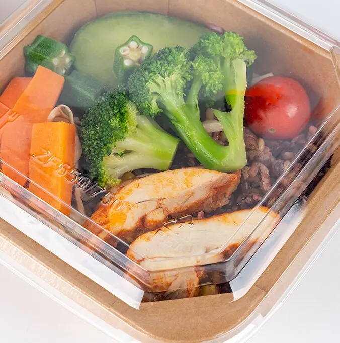 Octagonal Square Food Takeaway Packaging Box Customize Kraft Paper Box ...