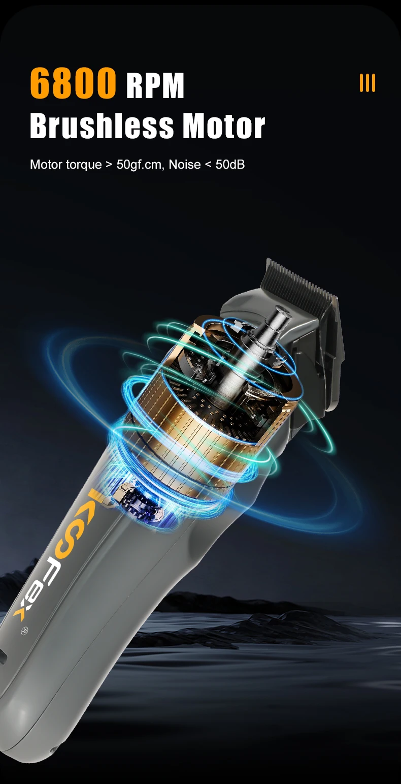 KooFex 2024 Professional High Torque Barber Clipper DLC Blade Cordless ...