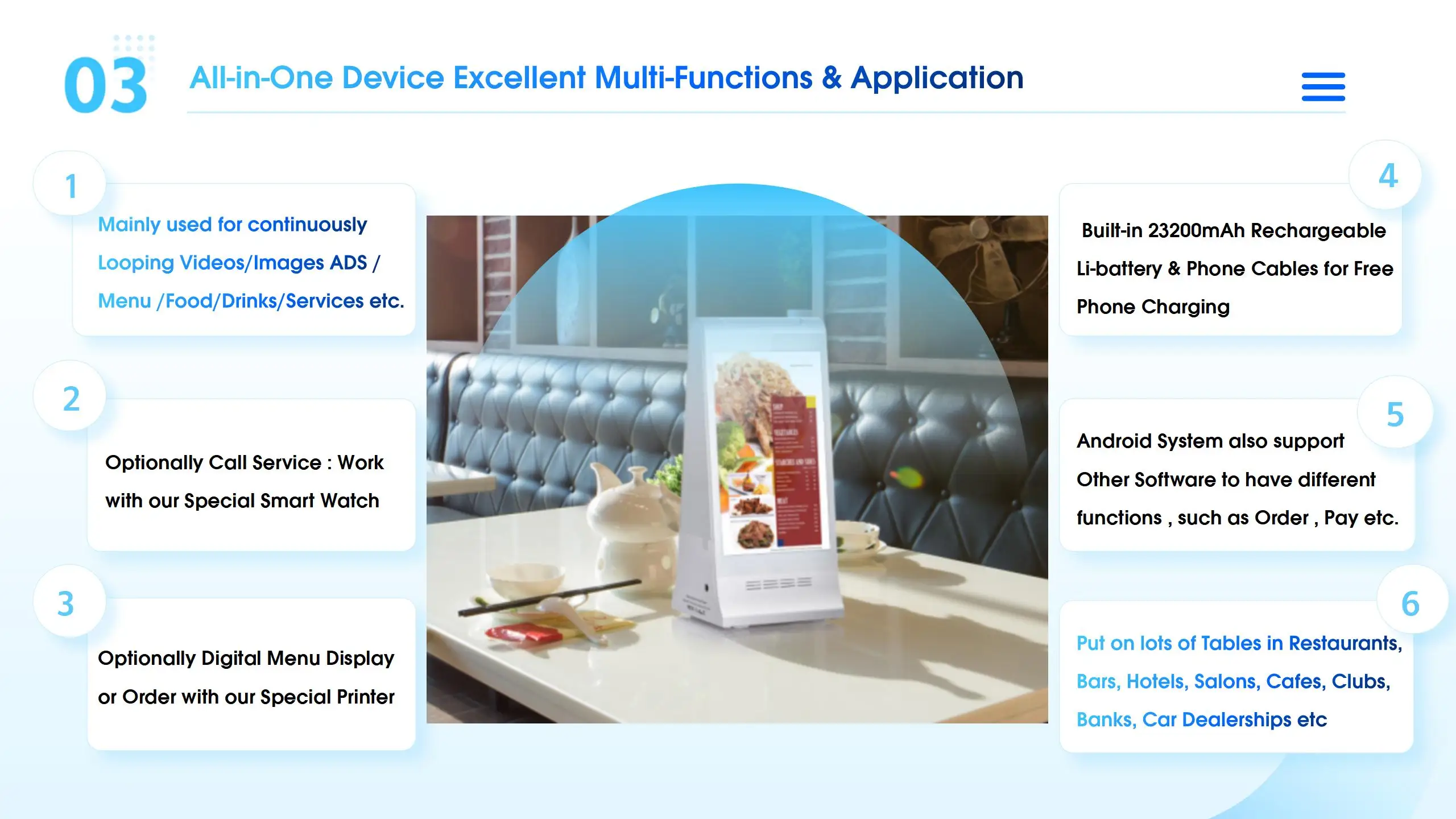 New Remotely Control Table Top Digital Menu Advertising Display ...