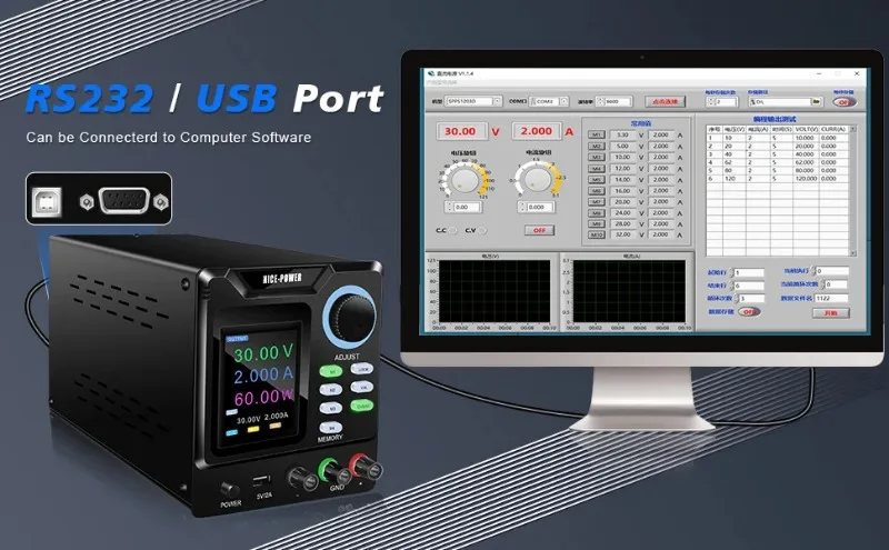 30v 10a 60v 5a Dc Lab Regulated Power Supply Adjustable Laboratory ...