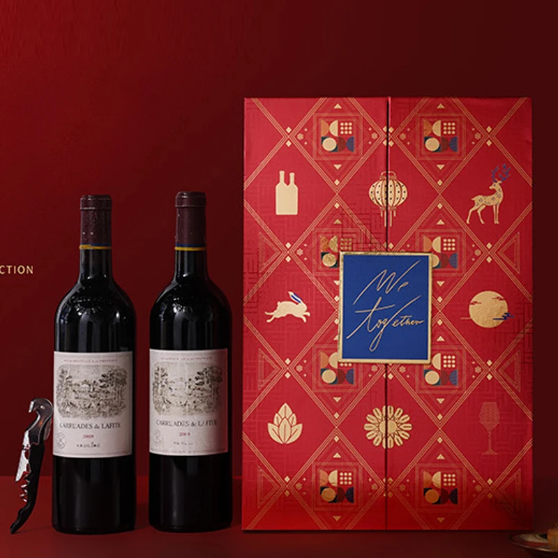 Creative Silver Cardstock Black Flocking Blister Inner Wine Gift Box ...