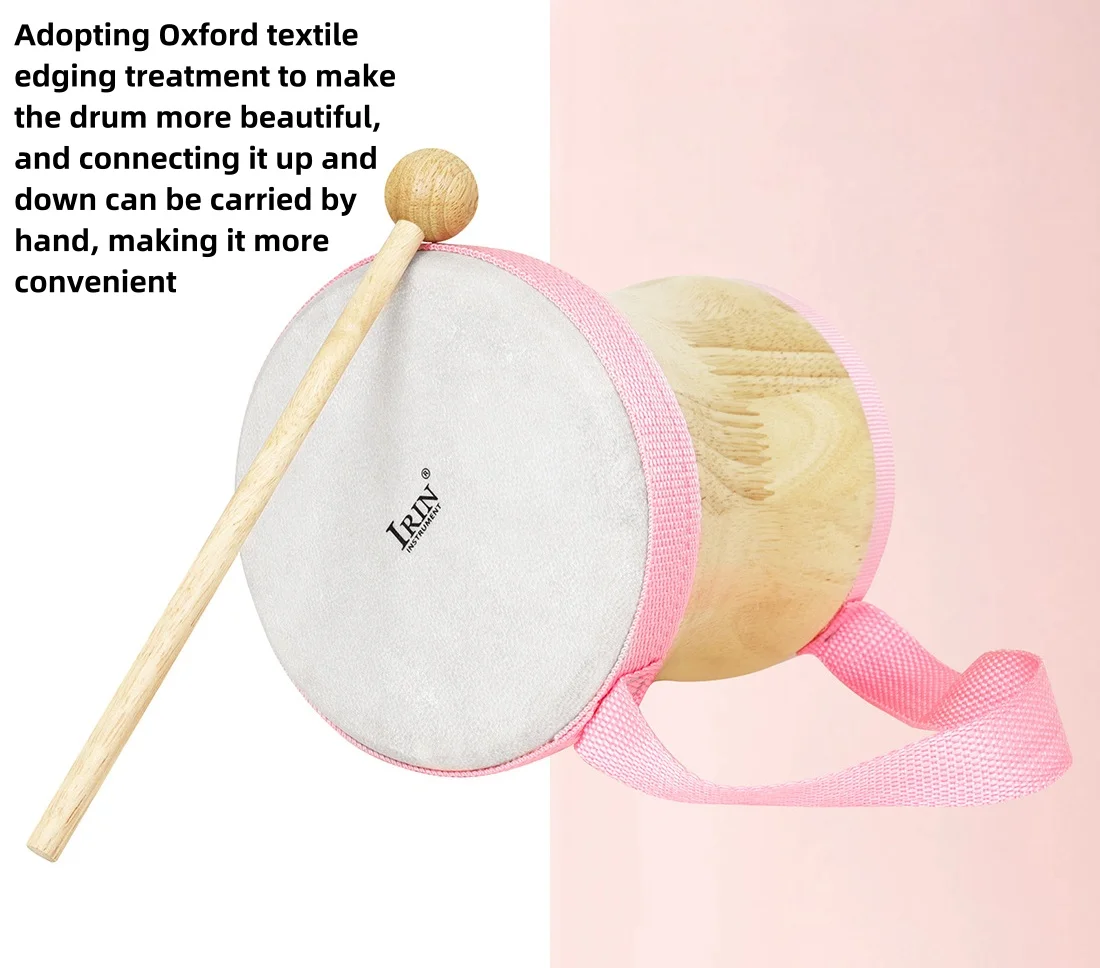 Indian Drum - Wooden Sheepskin Hand Clapped Drum for Kids