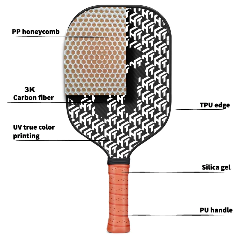 Usapa Standard Pickleball Paddle Carbon Custom Pattern Carbon Fiber ...