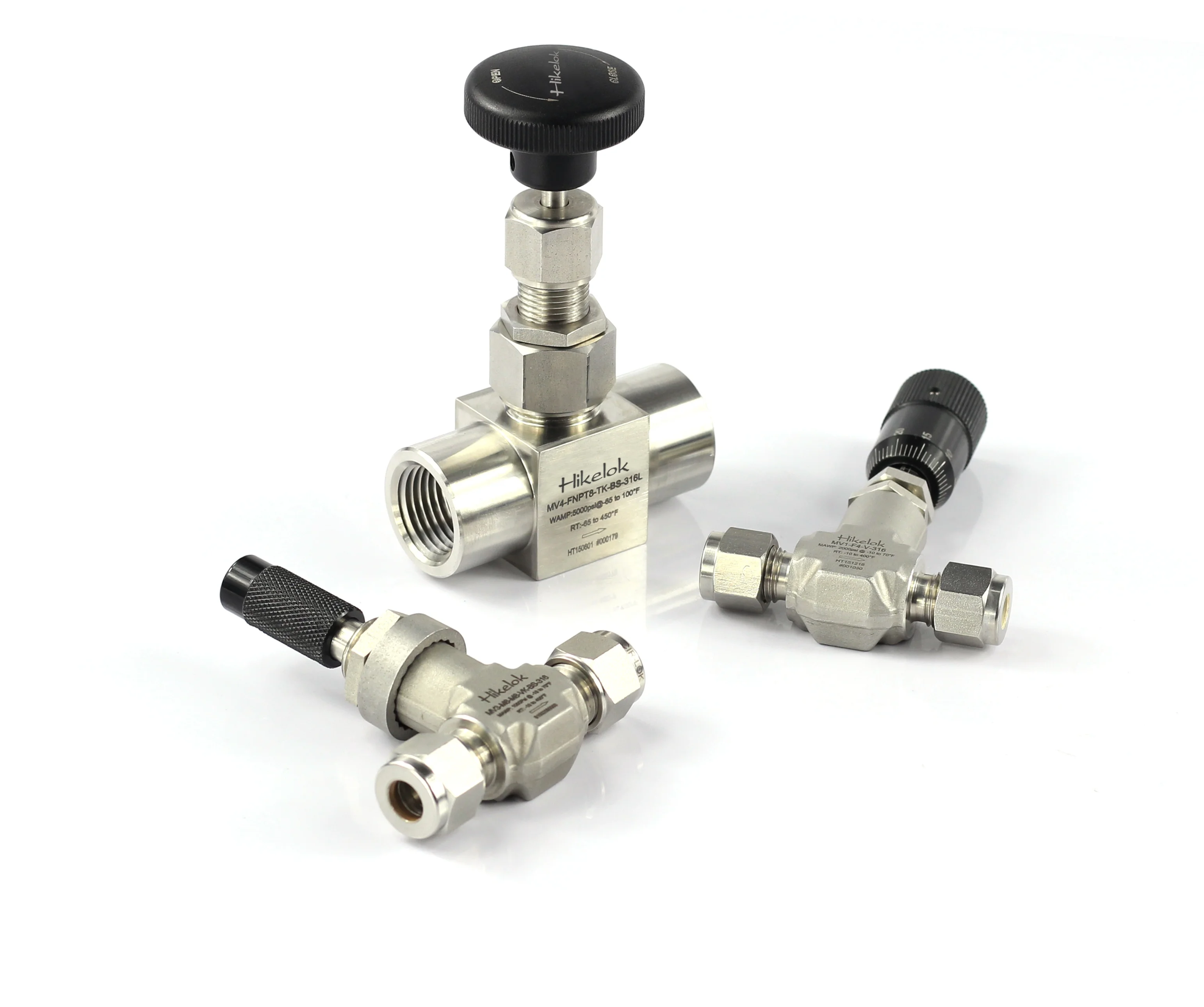 Laboratory 1000psi Swagelok style Vernier Metering Needle valves ...