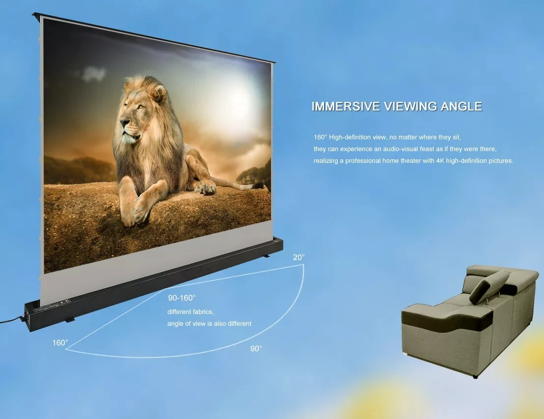 Salange 120 150 Inch 16:9 Long Focus Ambient Light Rejecting Screen ...