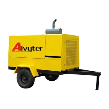 Portable Diesel Air Compressor For Digging / Sand Blast - Buy Portable ...