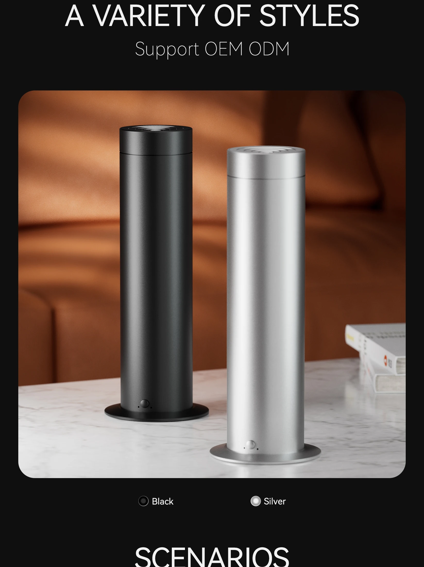 Luxury Hotel Collection Studio Scent Diffuser Silver Black Cylindrical ...